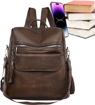 Generic Sac &agrave; dos pour femme | Grand sac &agrave; dos en PU - Pompon &agrave; fermeture &eacute;clair pendentif sac &agrave; bandouli&egrave;re multifonction sac &agrave; bandouli&egrave;re pour activit&eacute;s de