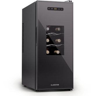 Klarstein Klarstein Freistehender Weink&uuml;hlschrank 1 Zone, Getr&auml;nkek&uuml;hlschrank Klein, Kleiner Weinschrank, Wein-K&uuml;hlschrank Klein mit Glast&uuml;r, Indoor/Outdoor