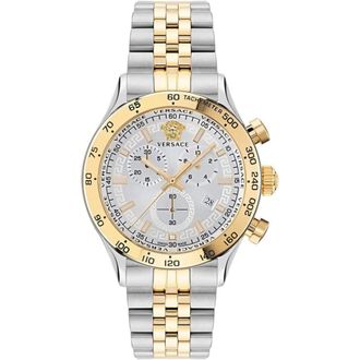 Versace Homme, Accessoires, Gris, Taille: ONE Size Chronographe pour homme Hellenyium Chrono bicolor 44 mm Ve2U00422