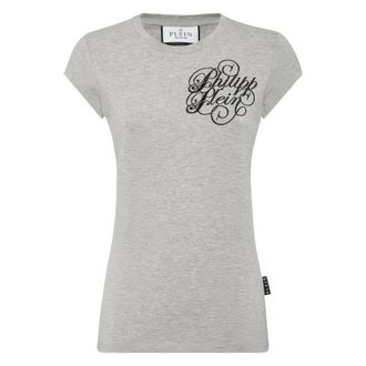 Philipp Plein Modal Pure Fit T-Shirt Signature - - Tops - Damen - Grau - M
