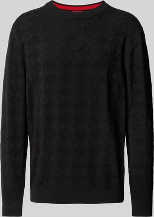 HUGO BOSS Strickpullover mit gerippten Abschl&uuml;ssen Modell Sargyle