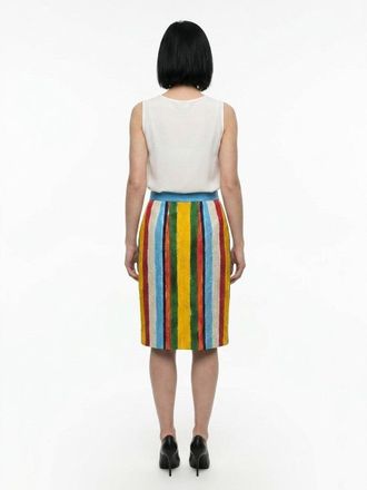 Dolce & Gabbana Womens Multicolor Cotton Midi Skirt