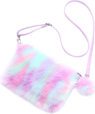 Garneck 1st&uuml;ck Regenbogen Pl&uuml;sch Umh&auml;ngetasche F&uuml;r Damen Bunte Schultertasche Im Tie-dye Design Ger&auml;umig Und Stylisch F&uuml;r Alltag Reisen Und Freizeit