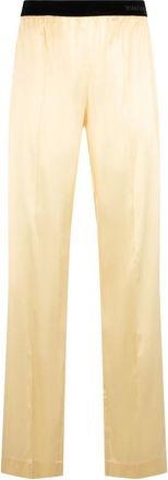 Tom Ford Femme, Pantalons, Jaune, Taille: 40 FR Pantalon en satin stretch