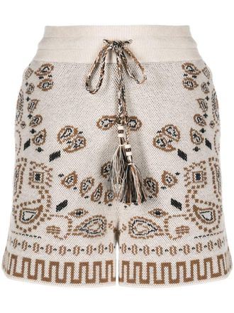 Alanui Shorts mit Bandana-Jacquardmuster - Nude