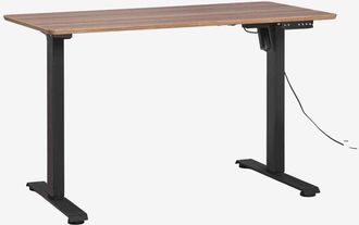 Sklum Elektrisch h&ouml;henverstellbarer rechteckiger Schreibtisch mit Speicherfunktion aus Holz und Eisen Serpi &x2194&xFE0E 120 cm Braun Walnuss