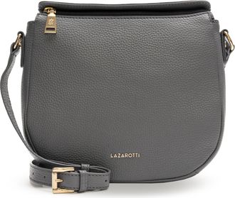 Lazarotti Bologna Leder Umhängetasche Damen | verstellbarer Schultergurt | mittelgroße Crossbody Bag | Schultertasche 25 cm