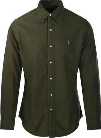 Ralph Lauren Chemise Oxford Teinte en Fil - Homme - Chemises - Vert - Taille: L