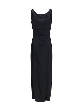 Vivienne Westwood Womens Long Dress Ginnie Black Viscose
