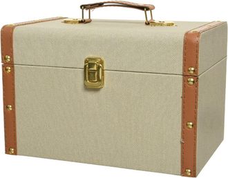 Kaemingk Deko Koffer Beige & Braun 28 x 18 cm - Kunststoff