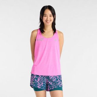 New Balance Femme London Edition RC Essential Tank en Rose, Polyester, Taille XS