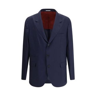 Brunello Cucinelli Homme, Vestes, Bleu, Taille: 4XL Blazer Trois Boutons Sur Mesure