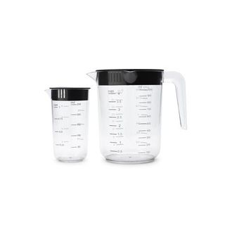 Brabantia TASTY+ Messbecher-Set | 2 ineinanderschiebbare Messbecher f&uuml;r die K&uuml;che (250 ml und 1000 ml) mit zwei Schenkdeckeln | BPA-freie K&uuml;chenbecher in griffi