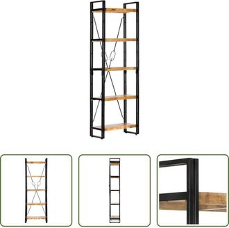 vidaXL &Eacute;tag&egrave;res en bois - Biblioth&egrave;que &agrave; 5 niveaux 60x30x180 cm Bois de manguier solide