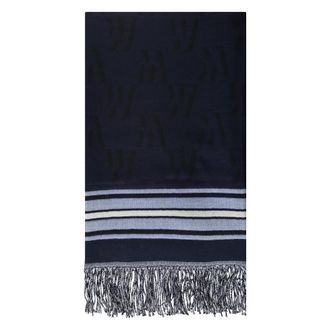 Moorer Schal aus reiner Schurwolle mit Fransen - - Accessories - Herren - Blau - ONE SIZE