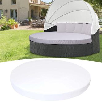 Generic 167,6 cm Kissenbezug f&uuml;r Gartenliege, elastisch, wasserdicht, Ersatzbezug f&uuml;r rundes Sofa, einfache Montage, wei&szlig;, f&uuml;r Komfort und Stil