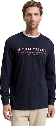Tom Tailor Tom Tailor T-Shirt &agrave; Manches Longues pour Homme avec Logo imprim&eacute;, 10668 - Sky Captain Blue., XXL