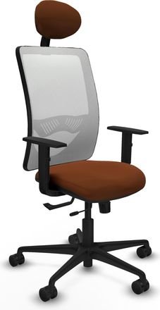 Piqueras y Crespo Einfacher Schreibtischstuhl Zulema mit 1D-Armen, h&ouml;henverstellbarer Lendenwirbelst&uuml;tze und festem Kopfteil, ausgestattet mit Syncro/Traslack und Schne