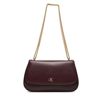 Calvin Klein Handtasche Calvin Klein Ck Convertible Chain Medium Bag LV04F3171G Dunkelrot