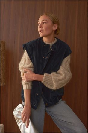 Marlot Paris Veste Sans Manches Joanne Velours - Collection Femme Marlot Paris