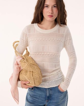 Kujten Top pointelle soie cachemire - Top Semeti Pointelle