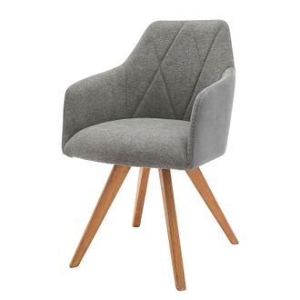 Norrwood home24 Armlehnenstuhl Oliveira 57 x 85 x 62cm Grau/Hellgrau Drehbar