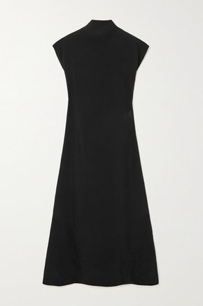 Gauch&egrave;re Midikleid Aus Twill - Schwarz