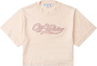 Off-white kurzes T-Shirt f&uuml;r Damen (Pink)