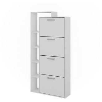 Vicco Benne &agrave; chaussures Orlando, Blanc, 80x166.1cm avec 4 compartiments, Vicco