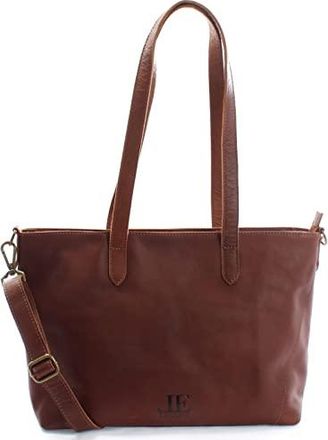 Leconi Sac &agrave; main en cuir v&eacute;ritable Vintage Look Ladies Shopper Handbag pour femme Sac en cuir pour femme sac d&eacute;paule 40x27x13 cm marron LE0071-buf