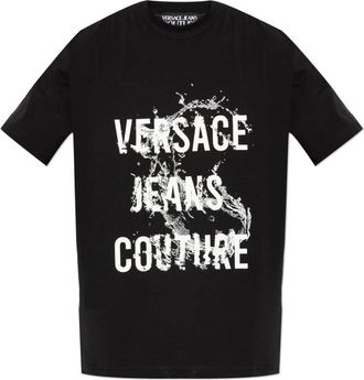 Versace Jeans Couture Homme, Tops, Noir, Taille: M T-shirt Imprim&eacute; en Jersey de Coton