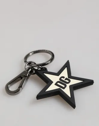 Dolce & Gabbana Logo-Star Rubber Key Case - Black