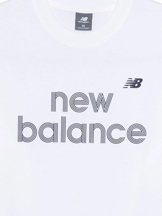 New Balance Logo-Print Cotton T-Shirt - White