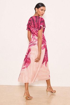 Lipsy Midikleid Lipsy Chiffon-Midikleid mit kurzen &Auml;rmeln Animal (1-tlg)