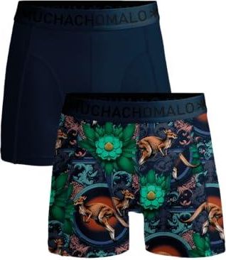 Muchachomalo Boxers pour Hommes, sous-v&ecirc;tements en Coton pour Hommes, Multipack de 2 pi&egrave;ces, Boxers imprim&eacute;s Coupe Classique, avec Ceinture &eacute;lastique