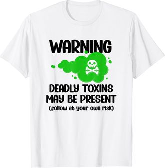 BDAZ Lustige Furzwarnung T&ouml;dliche Giftstoffe k&ouml;nnen vorhanden Sein Furz T-Shirt
