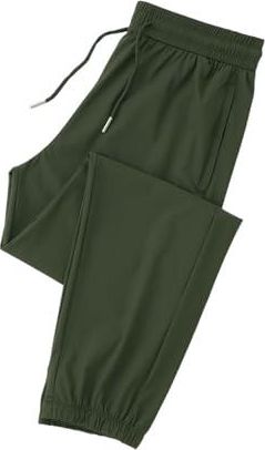 Generic Legging de sport pour femme - Long legging &eacute;lastique d&eacute;contract&eacute; - Imprim&eacute; floral - Taille - Pantalon de surv&ecirc;tement sanitaire quotidien, vert militai