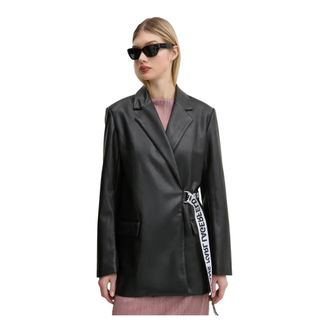 Karl Lagerfeld Blazer &agrave; ceinture logo - Femme - Vestes - Noir - Taille: 36 FR