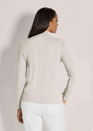 Madeleine Langarmshirt Elegantes Oberteil mit Stehkragen Feinstrukturierter Jersey, lang&auml;rmelig, modern