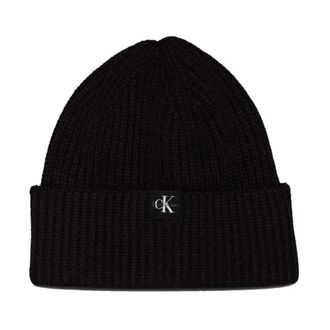 Calvin Klein Monogram Rib Beanie - - Accessories - Herren - Schwarzk - S/M