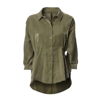 Manila Grace Camicia con coulisse - - Blouses & Shirts - Damen - Gr&uuml;n - L