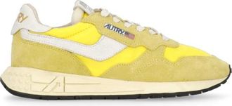 Autry Femme, Chaussures, Jaune, Taille: 37 EU Baskets en Cuir Jaune pour Femmes
