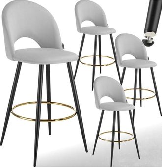 TecTake Tectake - Chaise de bar sachel en aspect velours