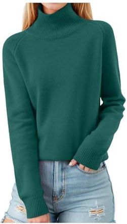 Generico Pull à col roulé pour femme dhiver, pull léger basique surdimensionné doux à manches longues avec col roulé en tricot élégant chandail pour lautomne e
