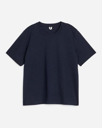 Arket PEARL Schweres T-Shirt -Blau