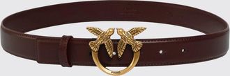 Pinko Lederg&uuml;rtel mit Love Birds Logo-Schnalle aus Metall