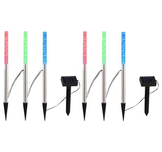 ETC Shop LED 6er Set Au&szlig;en Solar Leuchten IP44 Farbwechsler bunt Terrasse Garten Beleuchtung Veranda Deko Lampe