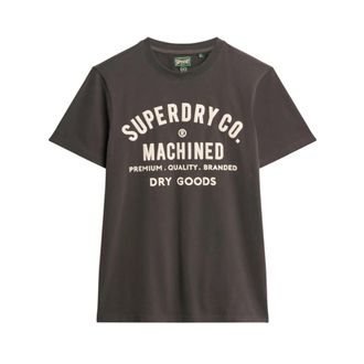 Superdry Schwarzes Baumwoll-Arbeits-T-Shirt - - Tops - Herren - Schwarzk - XL
