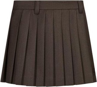 Miu Miu Jupe courte pliss&eacute;e en laine vierge