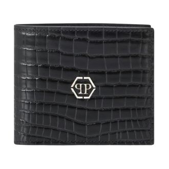 Philipp Plein Leder French Wallet Cocco - - Accessories - Herren - Schwarzk - ONE SIZE